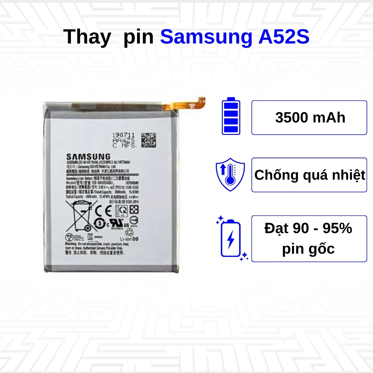 Thay pin điện thoại Samsung Galaxy A52 5G lấy ngay, giá tốt năm 2025