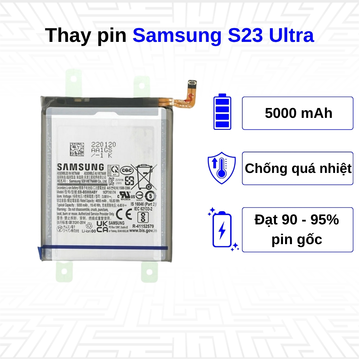 Thay pin Samsung Galaxy S23 Ultra chính hãng giá rẻ, thay nhanh